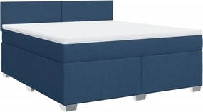 Box spring postel s matrací modrá 180x200 cm textil 3285966