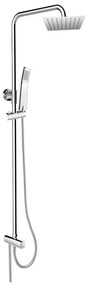 Mereo Sprchový set s tyčí, hadicí, ruční a talíř. hranatou sprchou, slim, nerez CB95001SS2