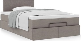 Osmanský rám postele s matrací taupe 120x190cm textil 3311363