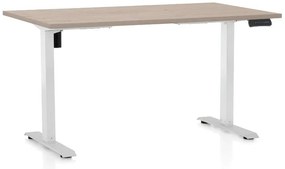 Výškově nastavitelný stůl OfficeTech B, 120 x 80 cm - bílá podnož Barva: Světle šedá