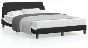 Rám postele s čelem černý a bílý 140 x 200 cm umělá kůže