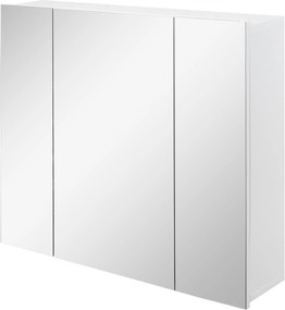 Kleankin koupelnová skříňka se zrcadlem - nástěnná koupelnová skříňka se 3 dvířky a nastavitelnými policemi 70x15x60 cm bílá