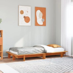 Postel bez matrace voskově hnědá 75 x 190 cm masivní borovice 850685
