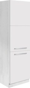 Dolní vysoká skřínka pro vestavnou lednici kuchyně Creativa 21D-60 Zvolte dvířka: Bílý lesk, Zvolte korpus: Dub sonoma