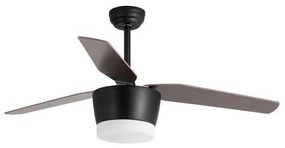 Nova Luce Stropní ventilátor se světlem MONSOON tělo z oceli, 3ABS dřevěné listy LED 18W 3000K Barva: Černá