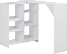vidaXL Barový stůl s pohyblivým regálem 138 x 39 x 110 cm [280225] Barva: Bílá