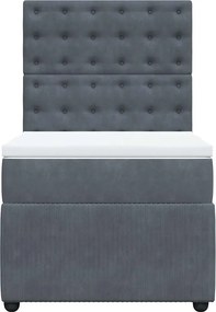 Box spring postel s matrací tmavě šedá 90x200 cm samet 3294551