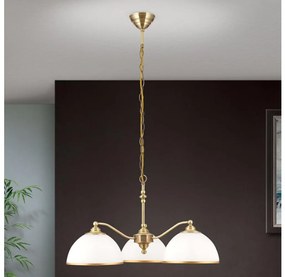 Orion LU 1838/3 - Lustr na řetězu OLD LAMP 3xE27/40W/230V bílá/mosaz