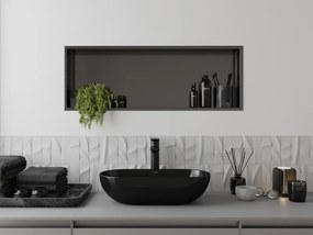Mexen X-Wall-R nástěnná polička s límcem 90 x 30 cm, kartáčovaná šedá zbraň - 19E0903010