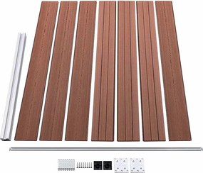 Set plotového dílce WPC 353 x 146 cm hnědý 3070451