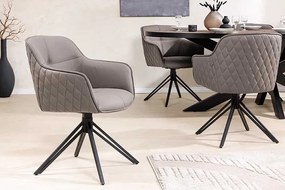 Designová otočná židle Natasha taupe kůže
