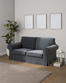 Potah na pohovku IKEA Ektorp 2-místná rozkládací  NOVÝ MODEL 2012 barva šedá látka sametová
