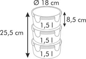 TESCOMA Jídlonosič FRESHBOX, se 3 dózami 1,5 l, bordeaux