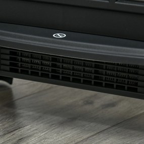 HOMCOM elektrický krb kamna s efektem plamene v retro stylu, termostat 750-1500 W, ochrana proti přehřátí, černá