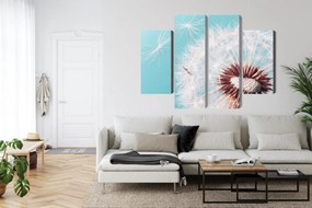 Vícedílný obraz Pampeliška Květ V Makro Měřítku Nedostatek Nedostatek Přírodní plátno 200x150