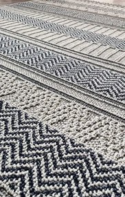 HU Šedo-béžový pruhovaný koberec Boho 878-S Rozměr: 60x100 cm