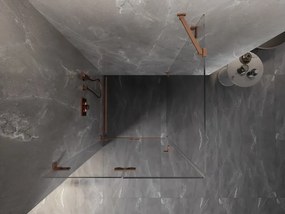 Mexen Lunar-F, skládací sprchový kout levý 100 x 100 cm, 8mm čiré sklo, profil měděná matná, 836-100-100-65-00-L