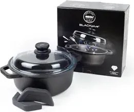 Risoli BLACKPLUS / Hrnec s poklicí / 24 cm / 3,5 l / litý hliník