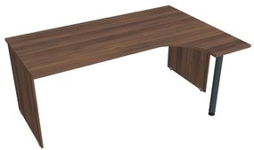 Stůl ergo levý 180*120 cm - Hobis Gate GE 1800 L Dekor stolové desky: ořech, Dekor lamino podnože: ořech, Barva nohy: černá