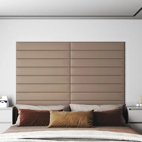 vidaXL Nástěnné panely 12 ks 90 x 15 cm umělá kůže 1,62 m² [343886] Barva: krémová