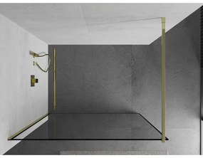 Mexen Kioto sprchová zástěna 50x200 cm 8 mm, zlatý profil, sklo černý rám, 800-050-101-50-70