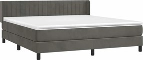 Box spring postel s matrací tmavě šedá 160x200 cm samet 3131088