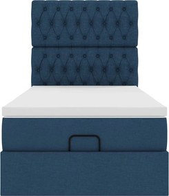 Osmanský postel s matrací modrá 90x200 cm textil 3313215