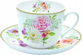 Velký Šálek Porcelánový Podšálek Romantic Lace Květiny a krajka