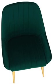 Kondela Jídelní židle, smaragdová / gold chrom-zlatý, PERLIA