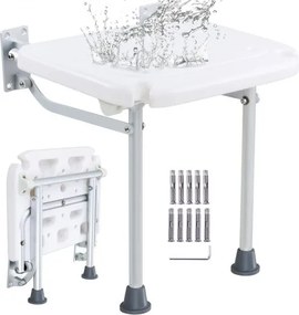 skládací sedátko do sprchy PE 39,9 × 37,6 cm nástěnná sprchová lavice 226,8 kg
