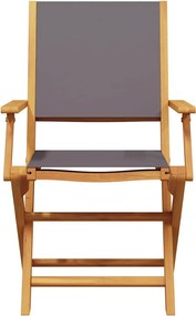 3dílný bistro set antracitový textil a masivní dřevo 3281881