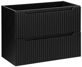 COMAD Závěsná skříňka pod umyvadlo - NOVA 82-80-2S black, šířka 80 cm, matná černá