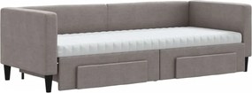 Válenda s přistýlkou a zásuvkami taupe 80 x 200 cm textil 3196630