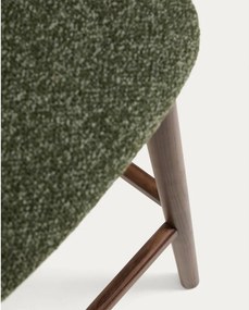 Tmavě zelená čalouněná barová židle (výška sedáku 75 cm) Ciselia – Kave Home