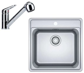 Franke - Kuchyňský set N91, nerezový dřez BCX 610-51 a baterie FC 9547.031, chrom 101.0700.674