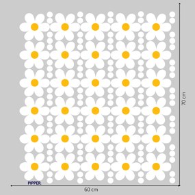 PIPPER. Textilní samolepka na zeď "Sedmikrásky a tečky"