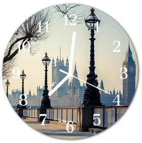 Nástenné skleněné hodiny lucerny fi 30 cm