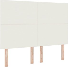 Postel s boxspringem s čelo Krémová a bílá 160 x 200 cm 3337565