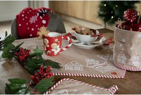 Košík na pečivo s perníkovými chaloupkami Gingerbread Bliss - 35*35*8 cm