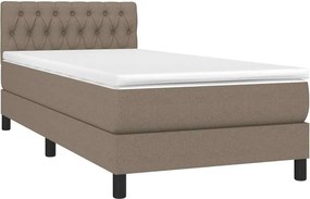 Box spring postel s matrací a LED taupe 100x200 cm textil 3133377