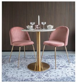 Kulatý jídelní stůl s deskou v dekoru mramoru ø 70 cm Bolzano – House Nordic