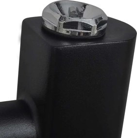 vidaXL Černý žebříkový radiátor na ručníky rovný ústřední topení 600 x 764 mm [141906] Barva: Černá