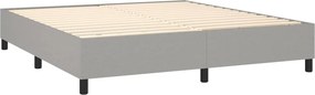 Box spring postel s matrací a LED světle šedá 160x200 cm textil 3138645