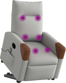 Elektrické zvedací masážní polohovací křeslo obláčkově šedé 3324029