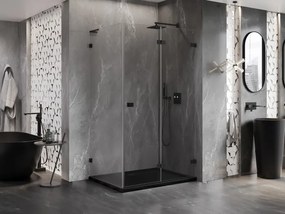 Mexen Lunar-F L, sprchový kout pravý 85 x 70 cm, 8mm čiré sklo, černý profil, 836L-085-070-70-00-P