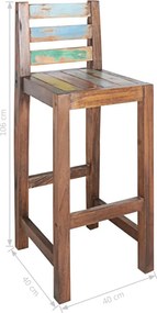 vidaXL Barové stoličky 2 ks masivní recyklované dřevo [245800]
