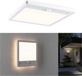 P 94663 LED venkovní panel Lamina vč. pohybové čidlo IP44 hranaté 250x250mm 3000K 14,5W 230V bílá umělá hmota - PAULMANN