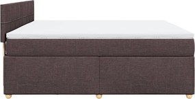 Box spring postel s matrací tmavě hnědá 180x200 cm textil 3286762