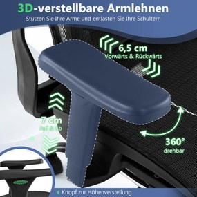 Costway Ergonomická kancelářská židle Počítačová židle k pracovnímu stolu