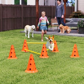 Agility set pro psy 3-dílné vybavení pro výcvik psů Zásuvná sada překážek se 6 kužely 3 překážky Přepravní taška